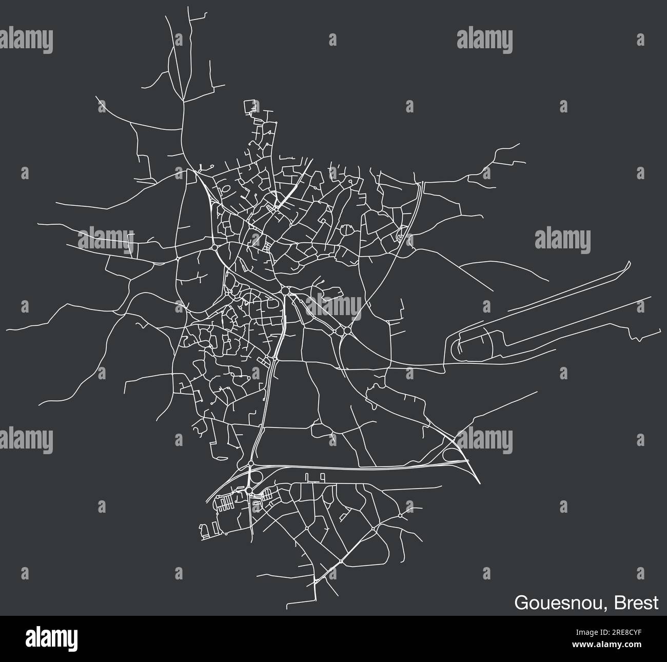 Street roads map of the GOUESNOU COMUNE, BREST Stock Vector Image & Art ...