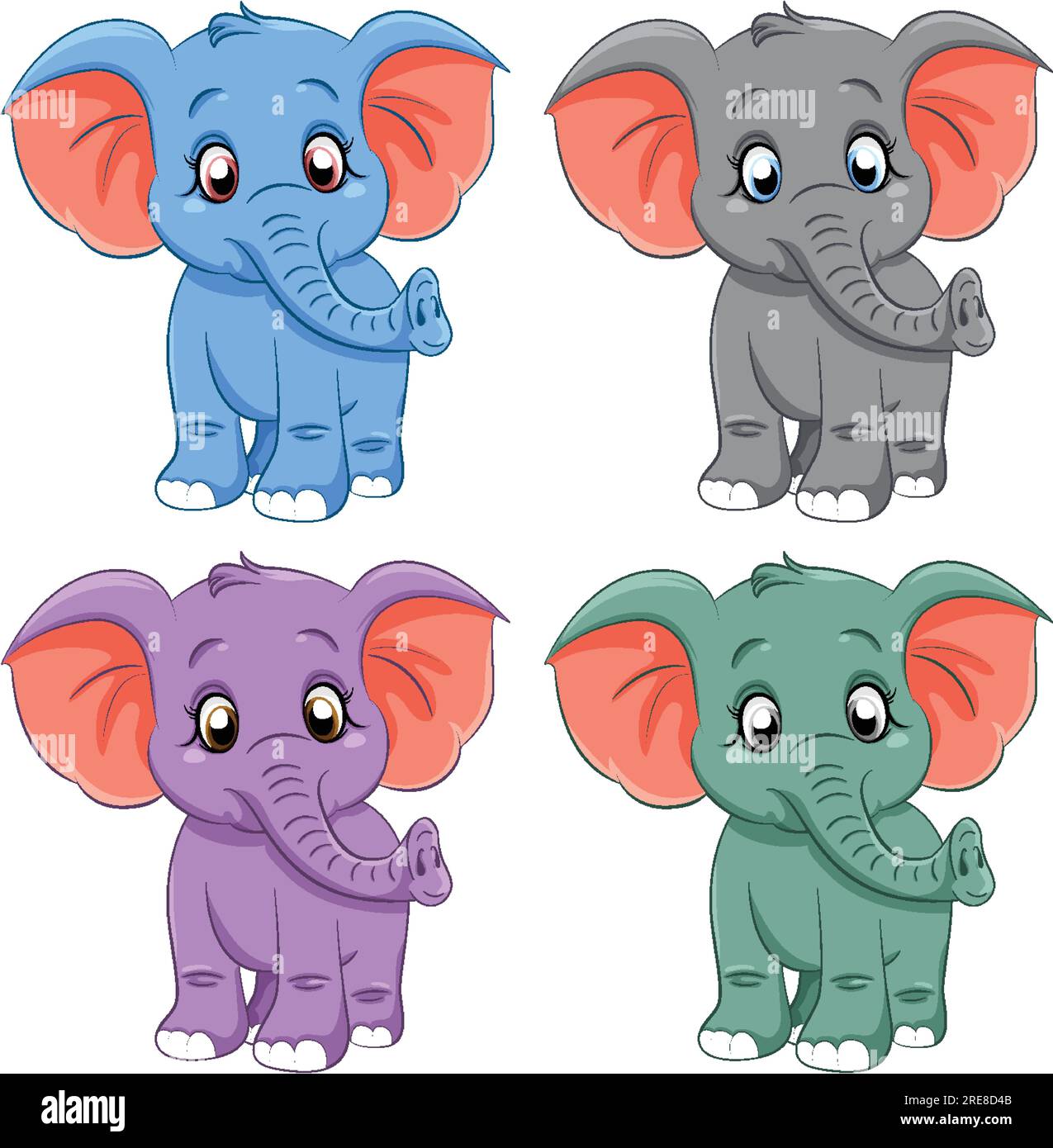 Cute Elephant Cartoon Character illustration Stock Vector Image & Art ...