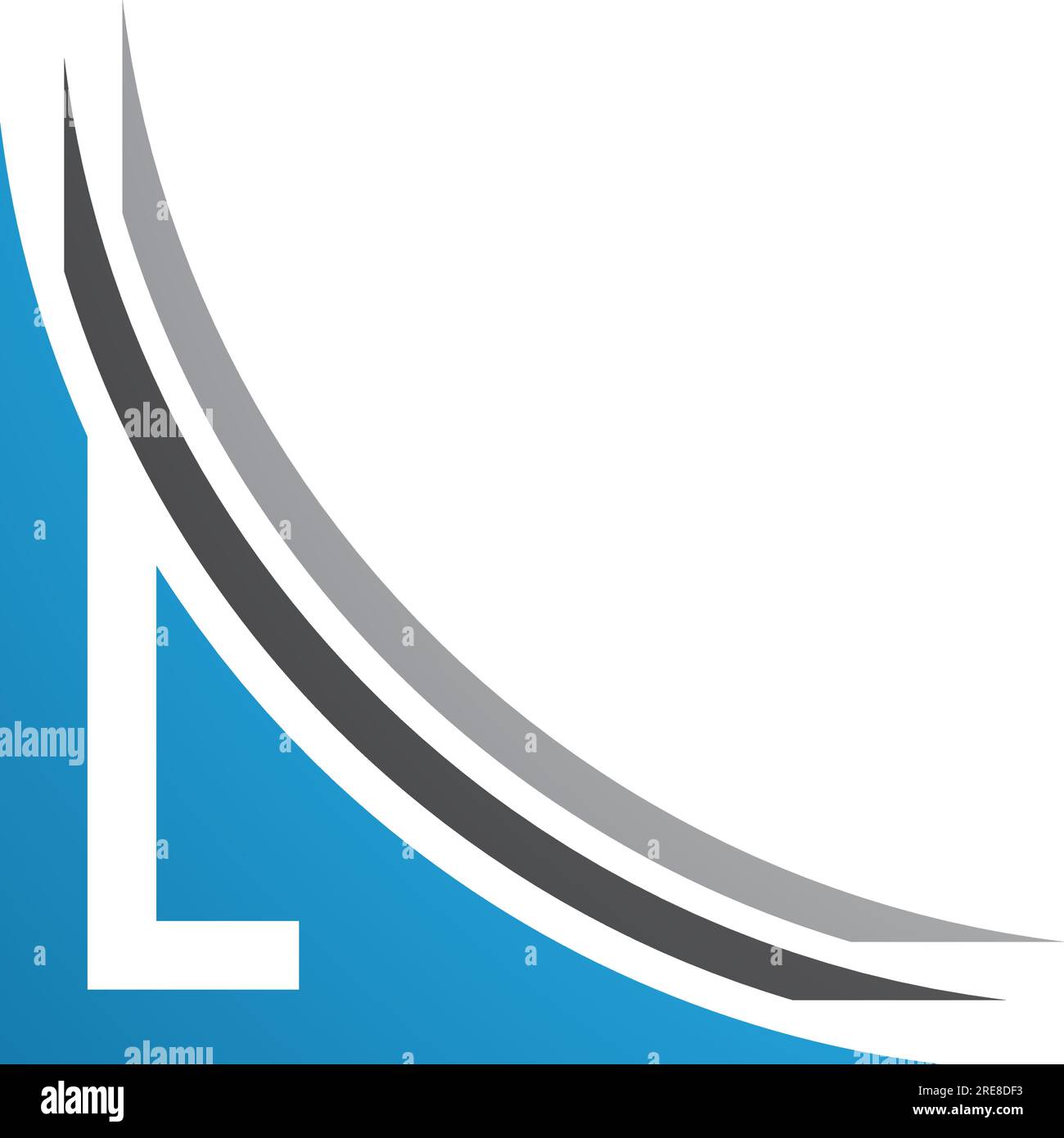 Blue and Black Letter L Icon with Layers on a White Background Stock ...