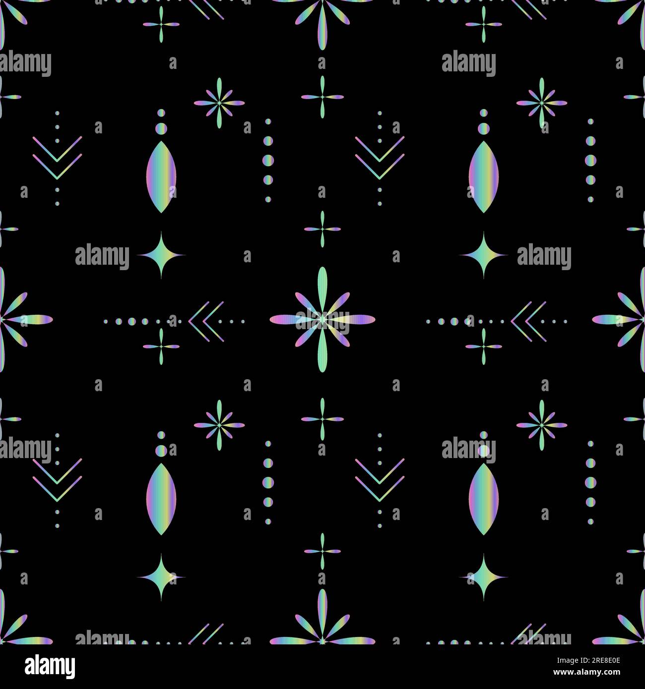 holographic pattern seamless esoteric dot ornament vector black ...