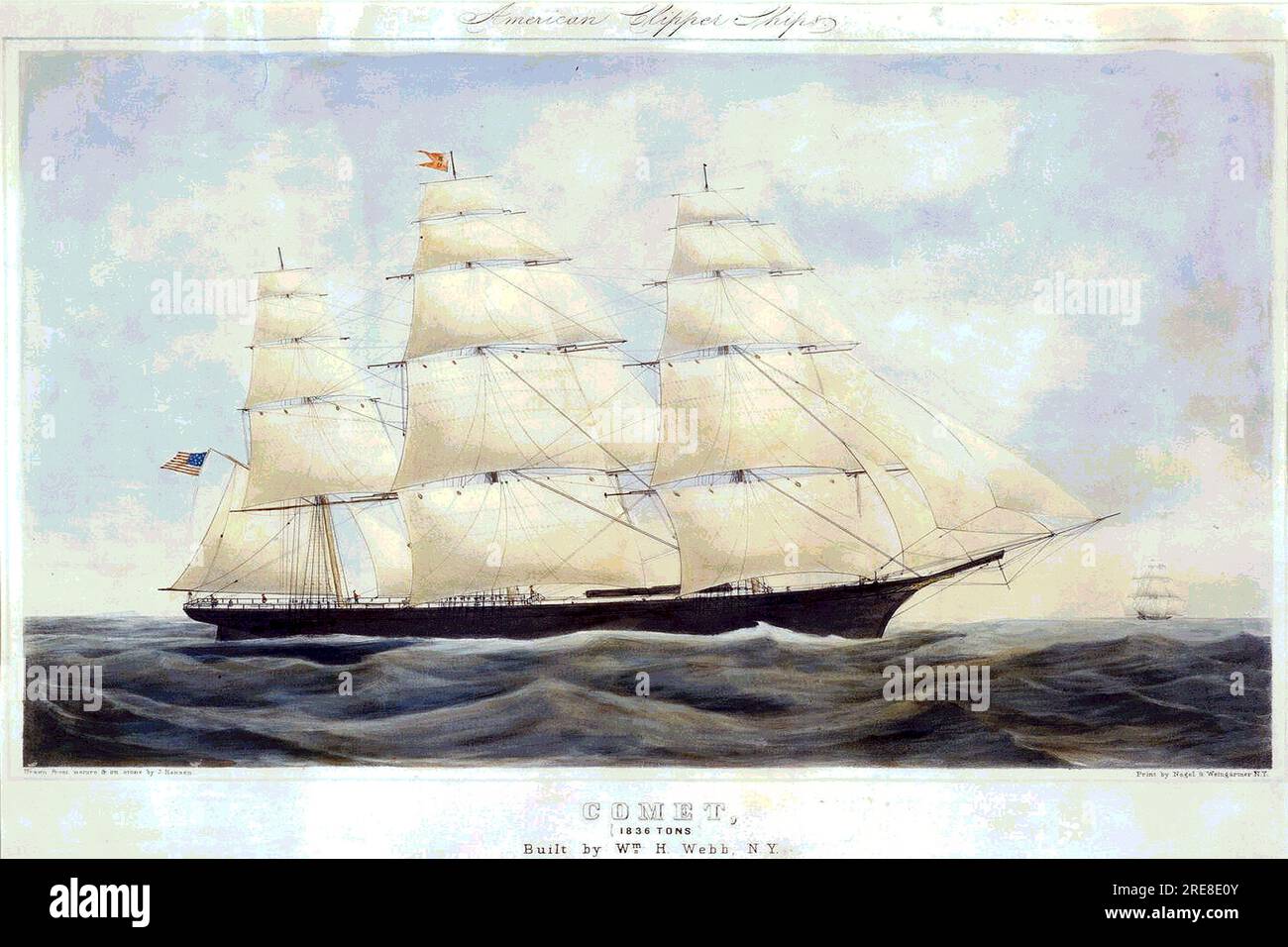 Vintage yacht engravings hi-res stock photography and images - Alamy