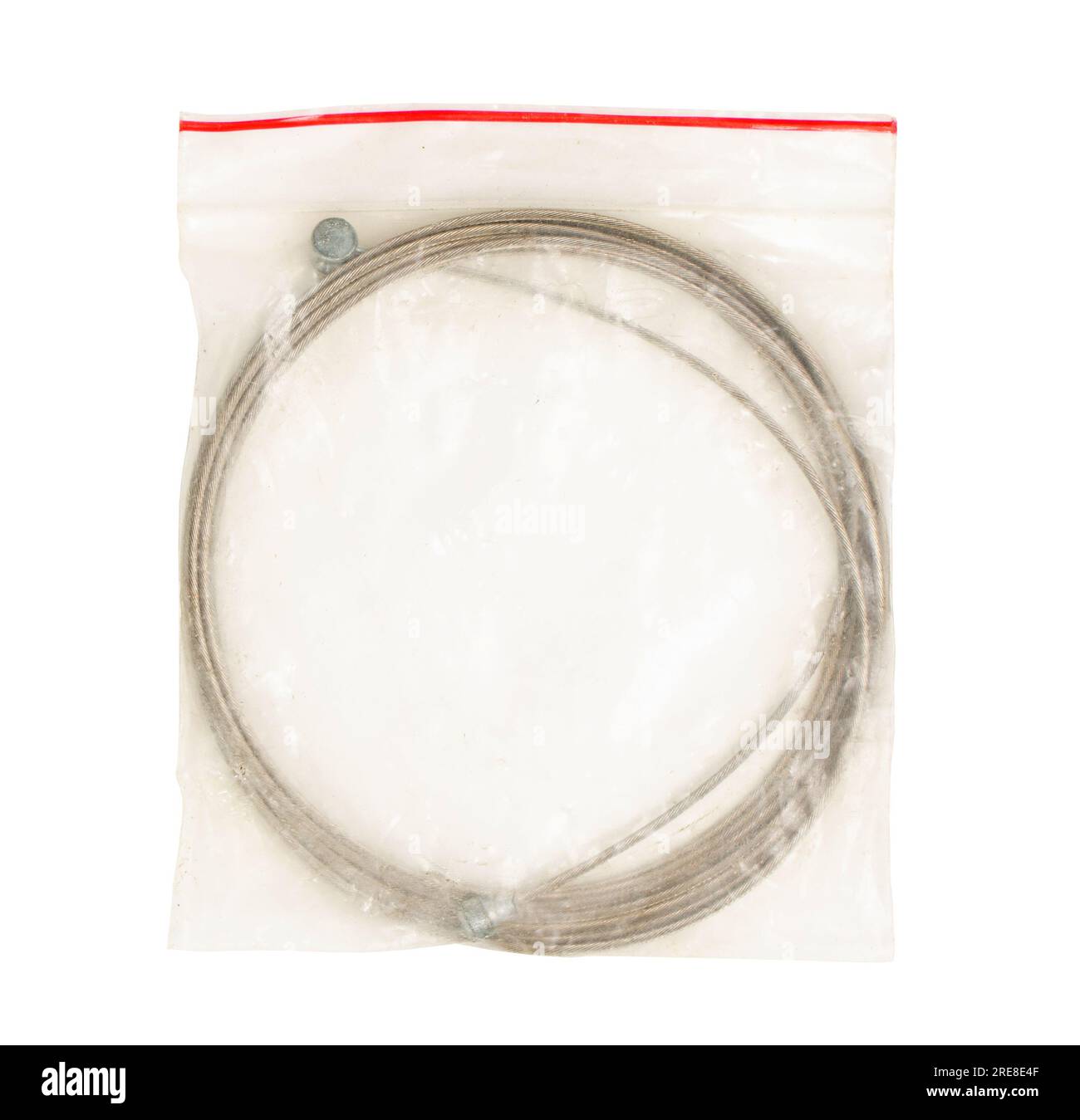 Bicycle brake and transmission wire or steel cable isolated on white ...