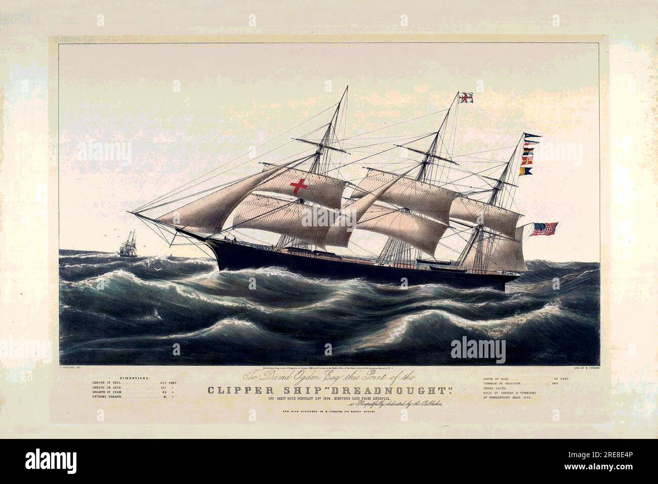 Vintage reproduction ship prints Stock Photo - Alamy