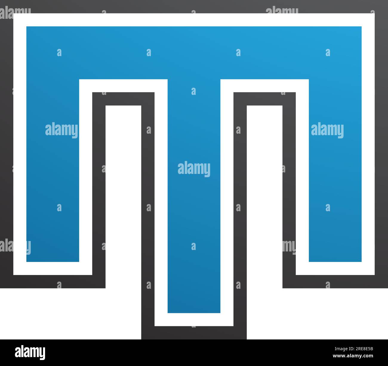 Blue and Black Letter M Icon with an Outer Stripe on a White Background ...