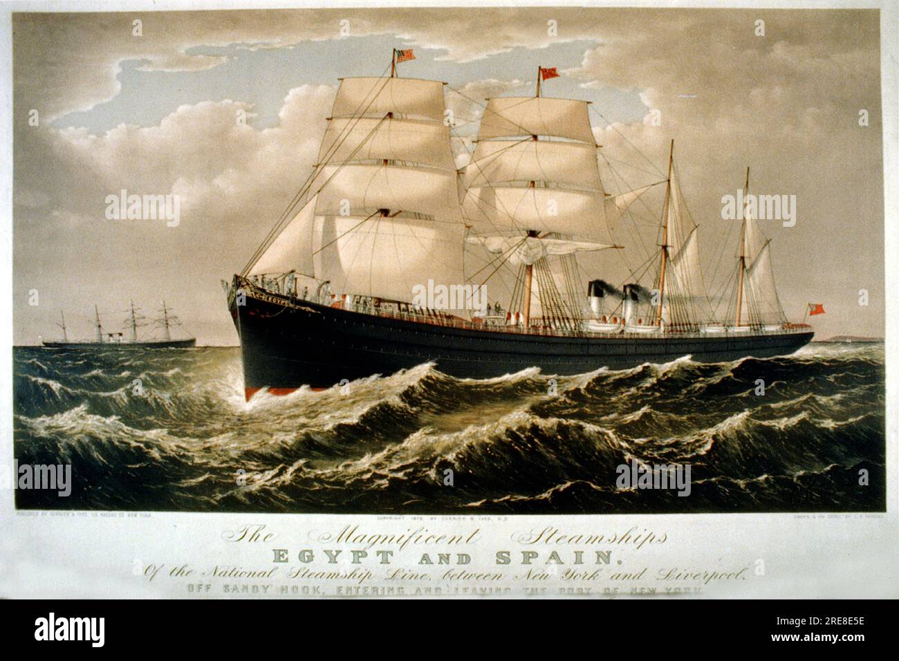 Vintage reproduction ship prints Stock Photo - Alamy