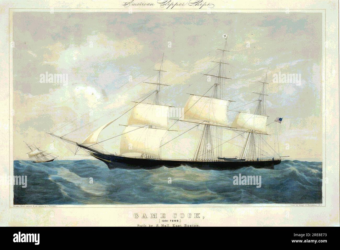 Vintage reproduction ship prints Stock Photo - Alamy
