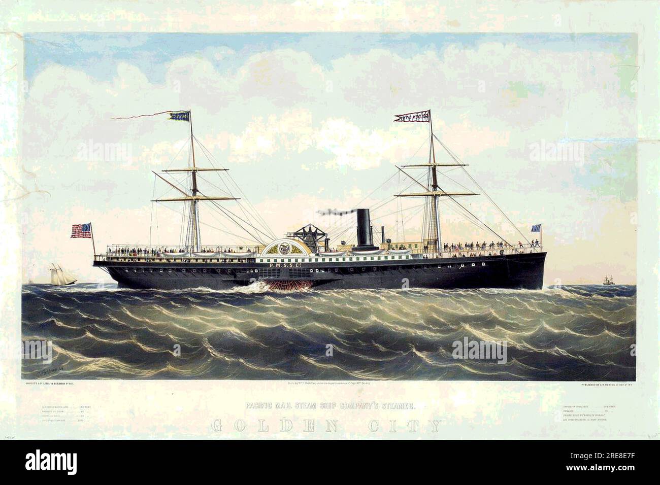 Vintage reproduction ship prints Stock Photo - Alamy