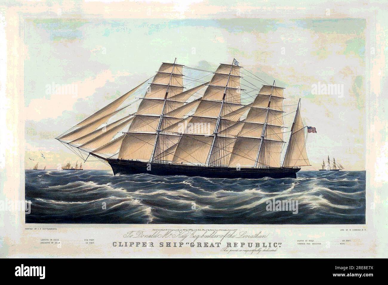 Vintage reproduction ship prints Stock Photo - Alamy