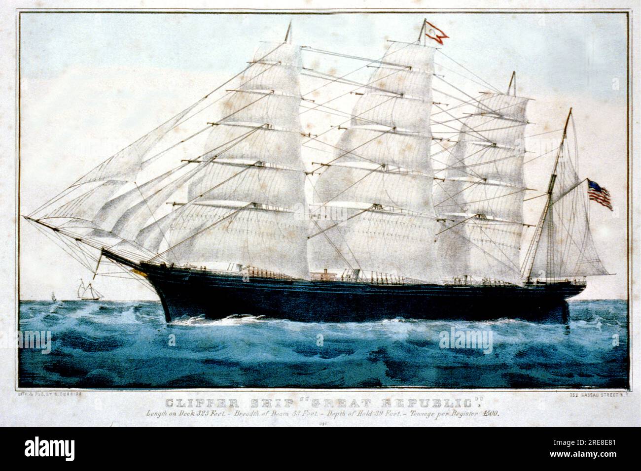 Vintage reproduction ship prints Stock Photo - Alamy