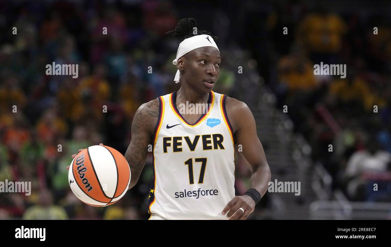 Indiana Fever guard Erica Wheeler (17) plays against the New York ...