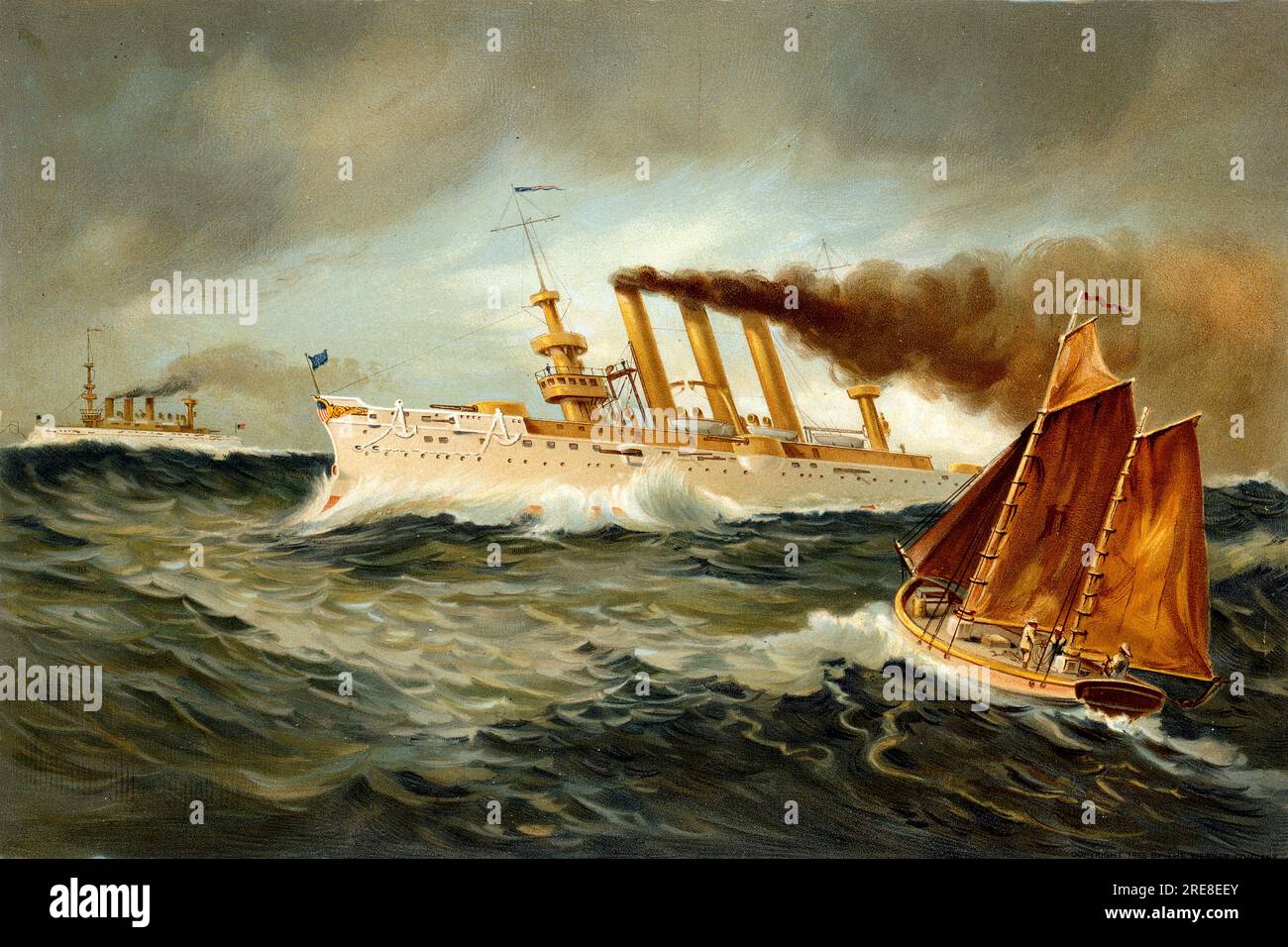 Vintage yacht engravings hi-res stock photography and images - Alamy
