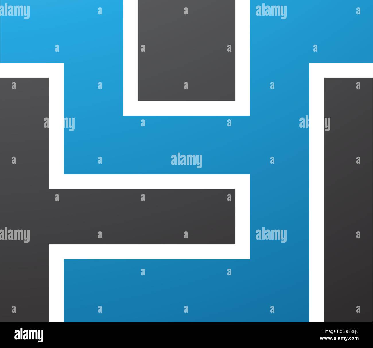 Blue and Black Rectangle Shaped Letter Y Icon on a White Background ...