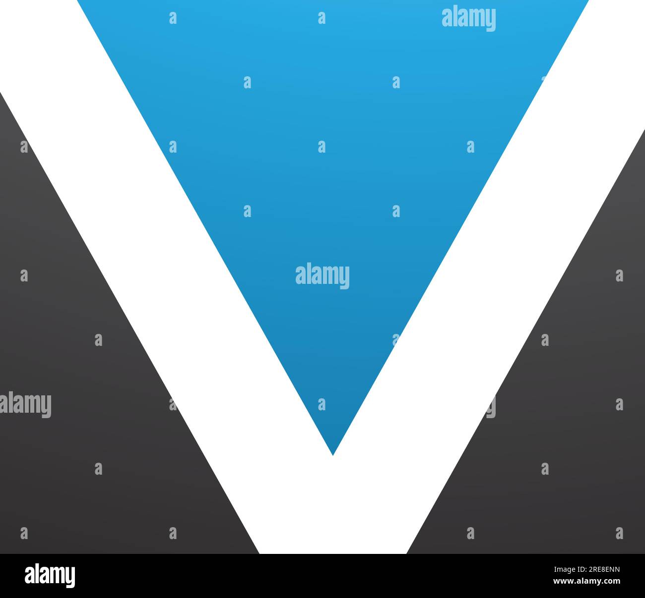 Blue and Black Rectangular Shaped Letter V Icon on a White Background ...