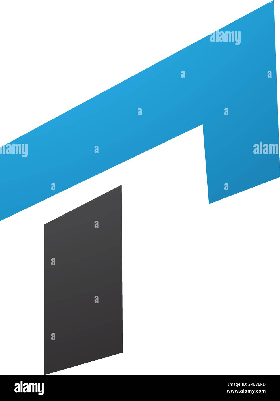 Blue and Black Rectangular Letter R Icon on a White Background Stock ...