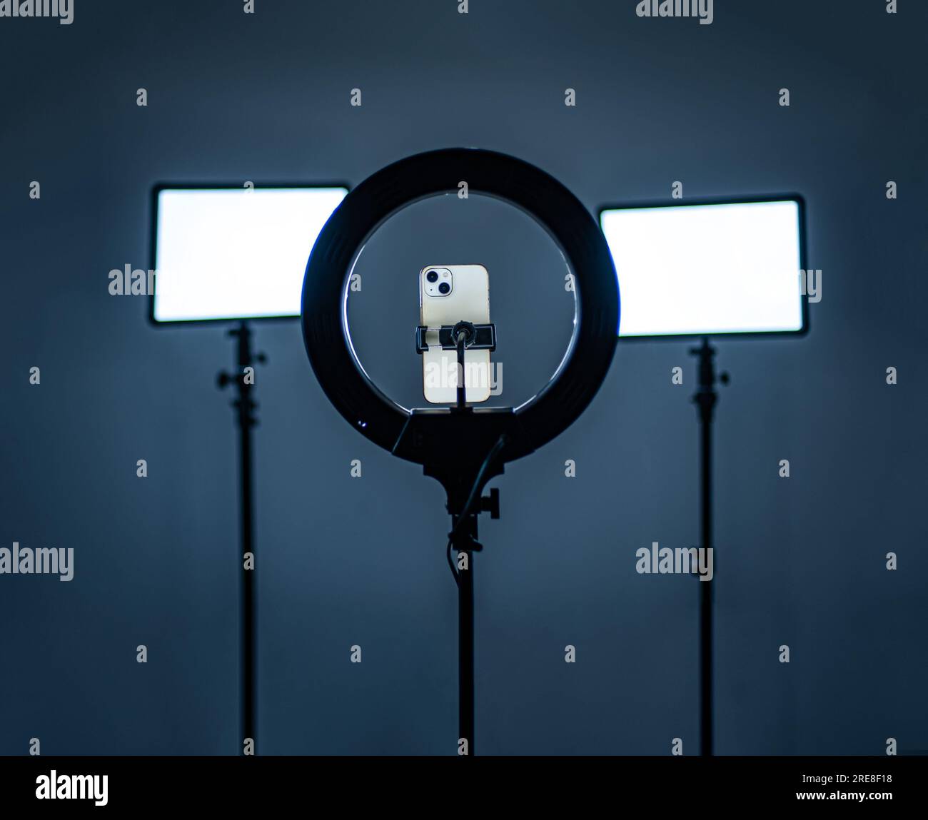 Modern equipment for photographers and make-up artists the ring led ...