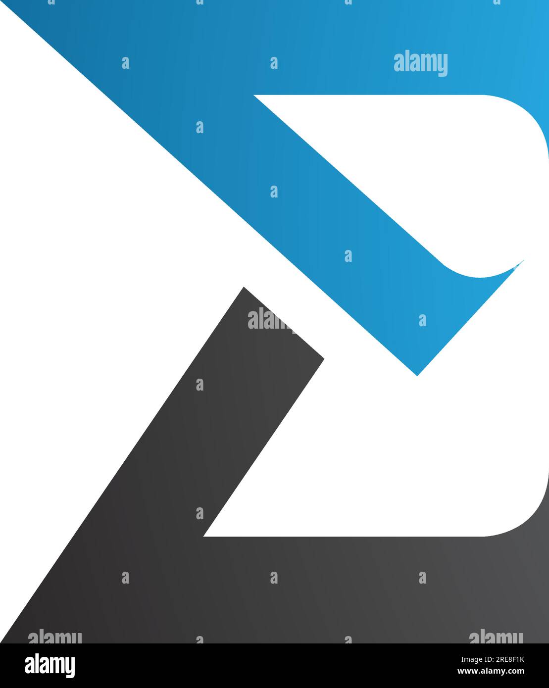 Blue and Black Sharp Elegant Letter E Icon on a White Background Stock ...