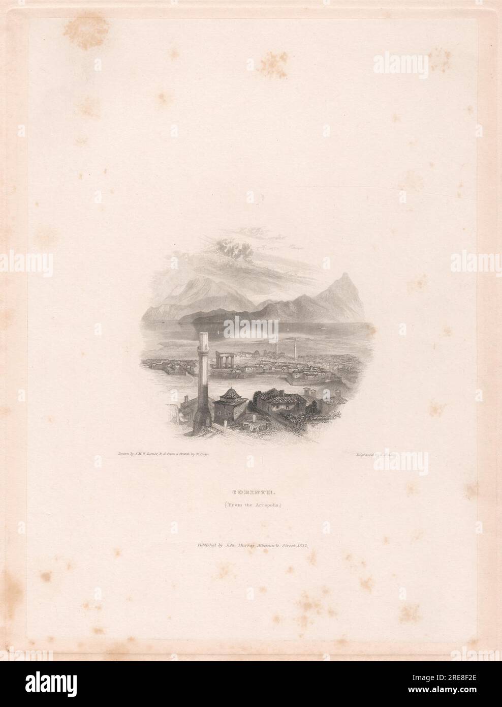 Corinth from the Acropolis 1832 by Edward Francis Finden Stock Photo ...