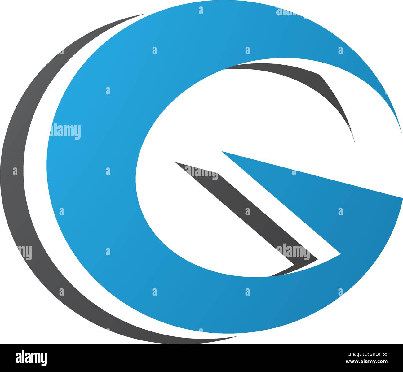 Blue and Black Round Layered Letter G Icon on a White Background Stock ...