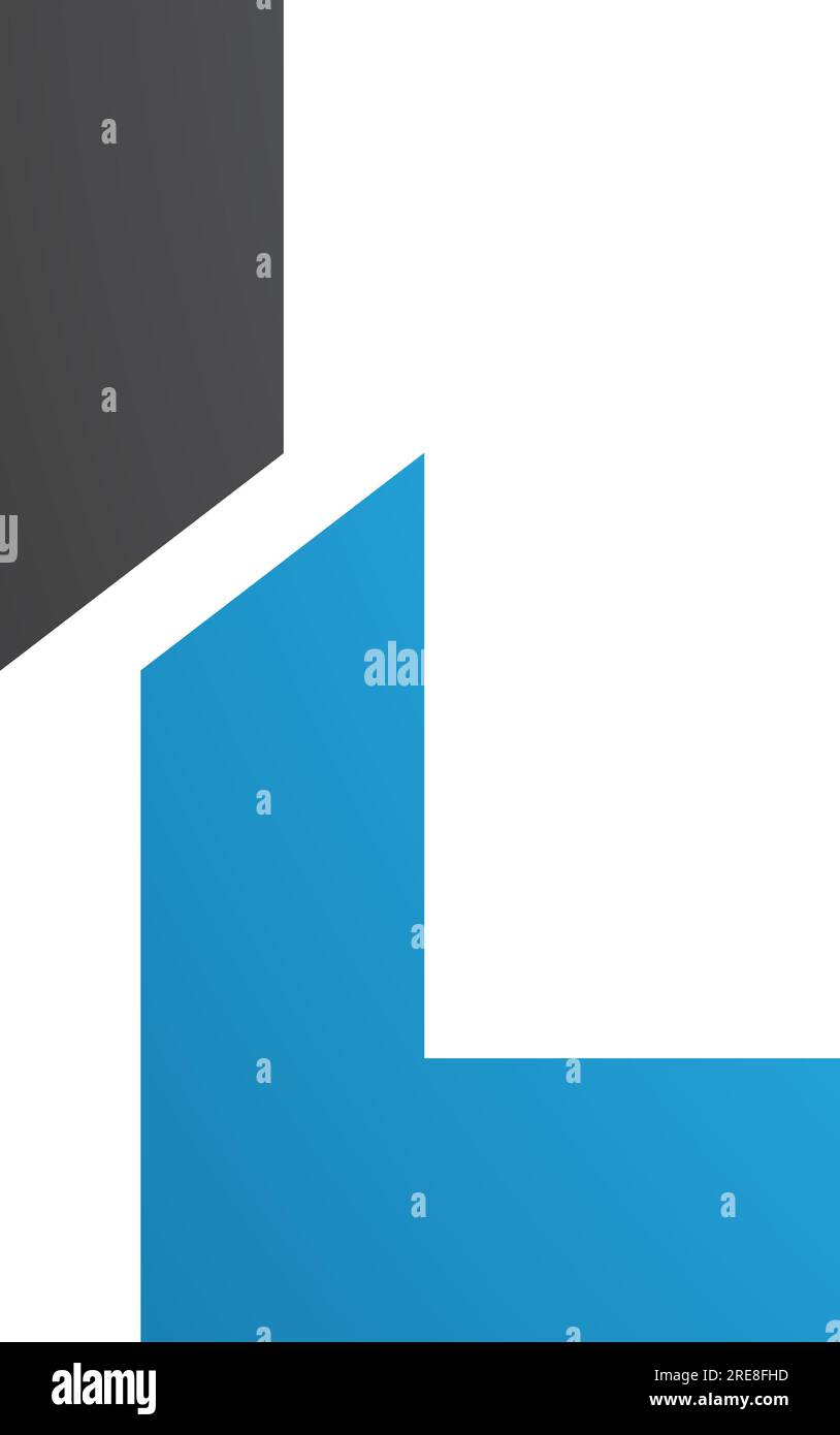 Blue and Black Split Shaped Letter L Icon on a White Background Stock ...