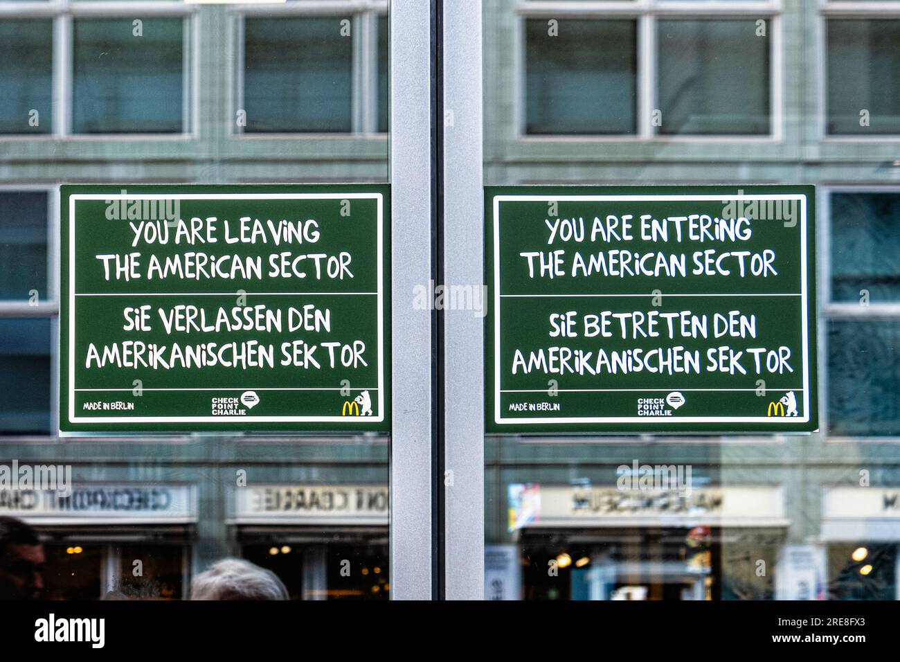 You are leaving the American sector sign at at Checkpoint Charlie ...