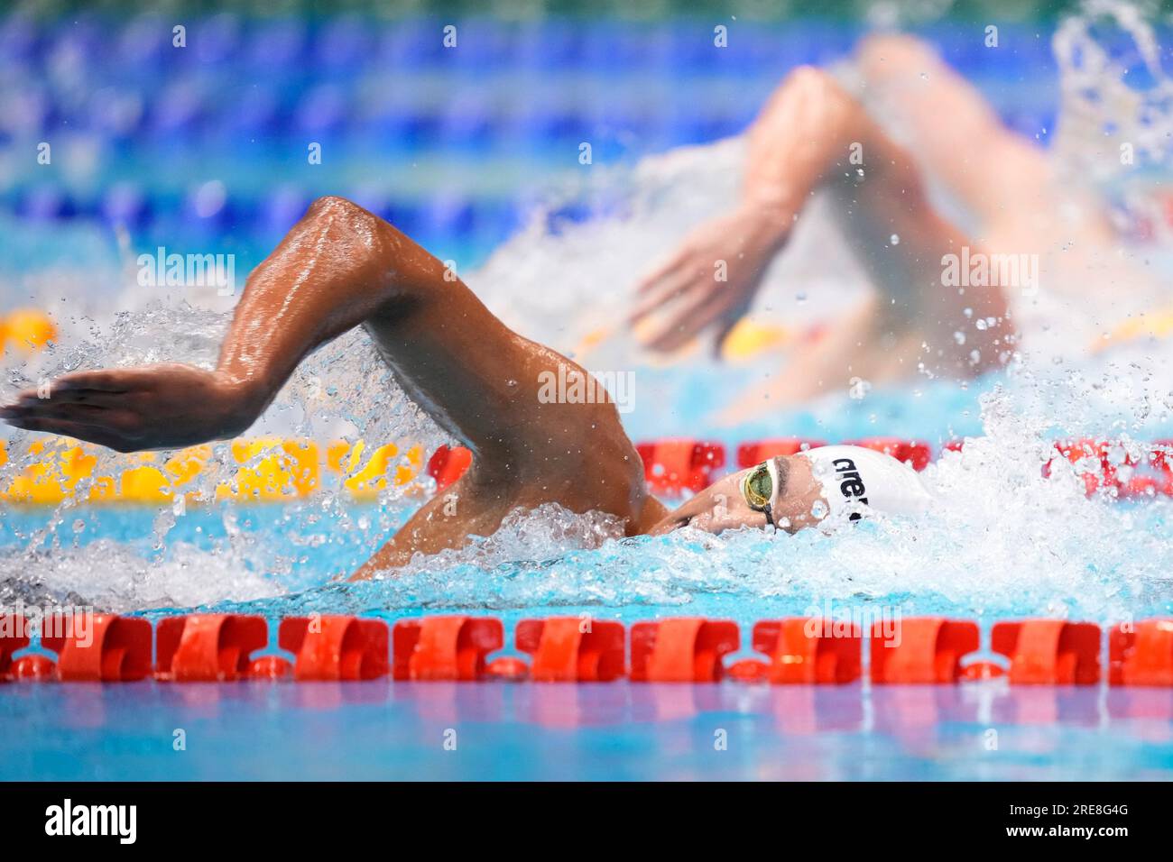 Ahmed Hafnaoui of Tunisia competes during the men's 800m freestyle ...