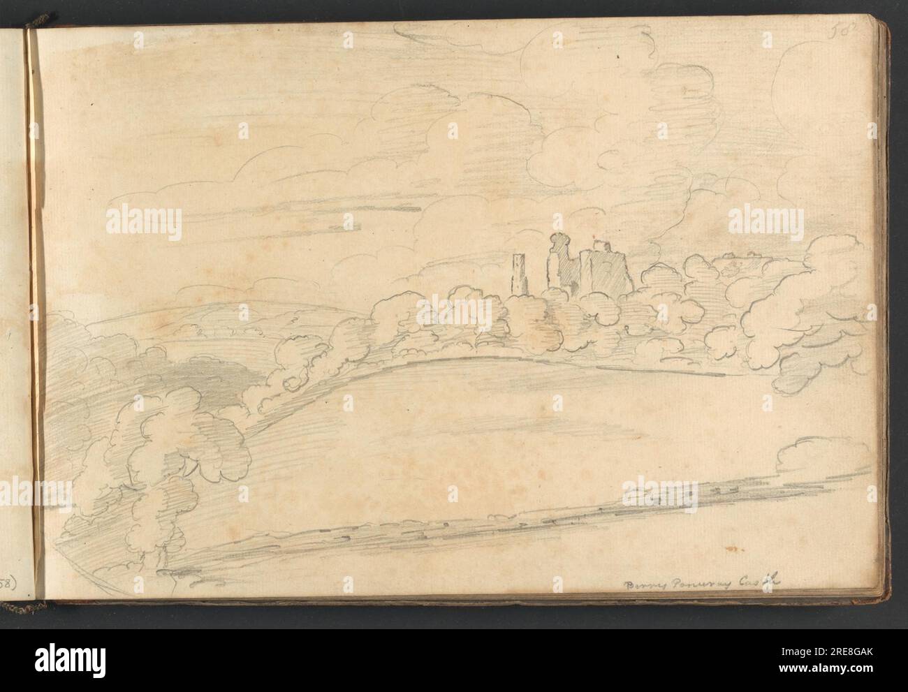 Berry Pomeroy Castle by William Brockedon Stock Photo - Alamy