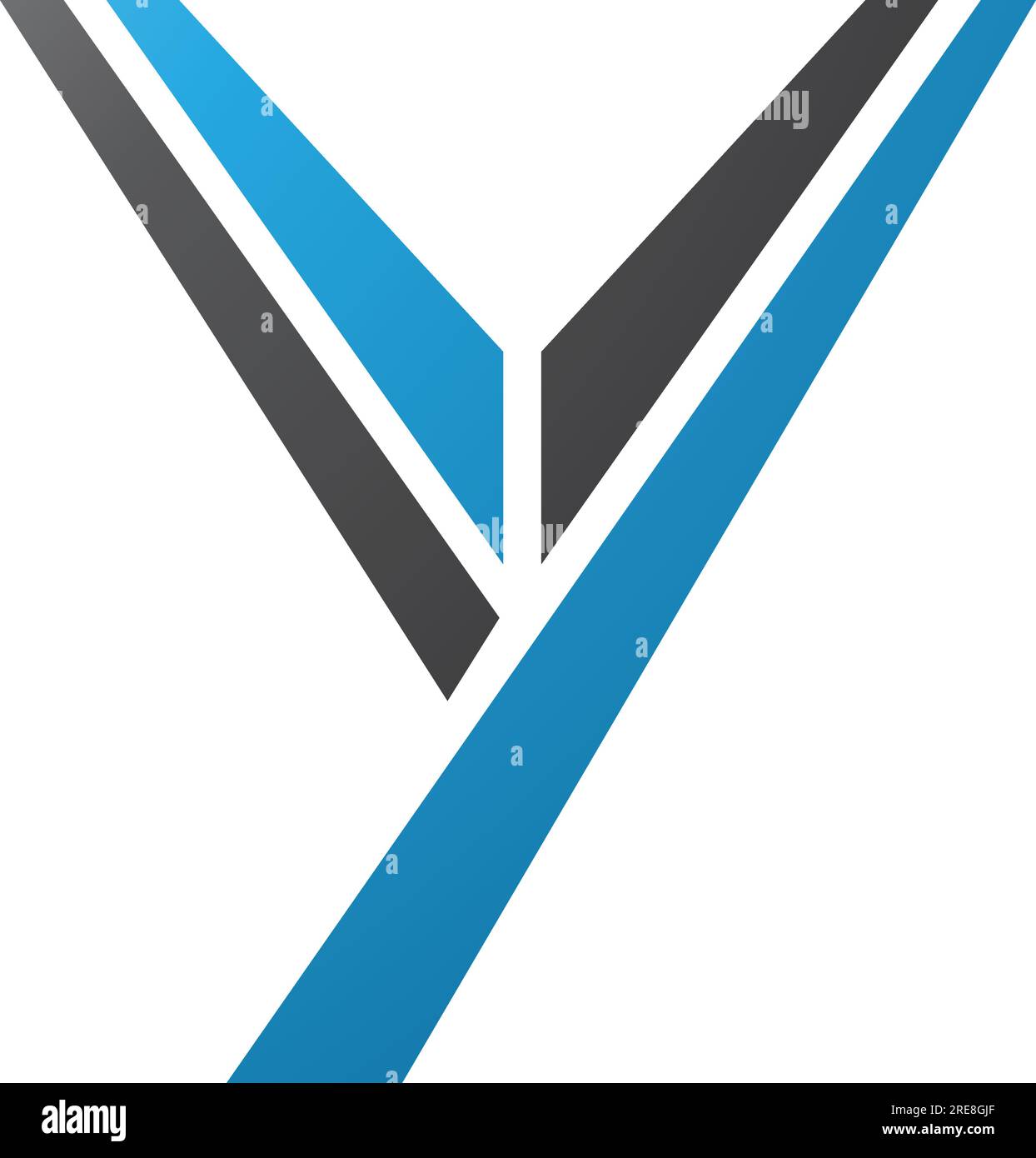 Blue and Black Uppercase Letter Y Icon on a White Background Stock ...