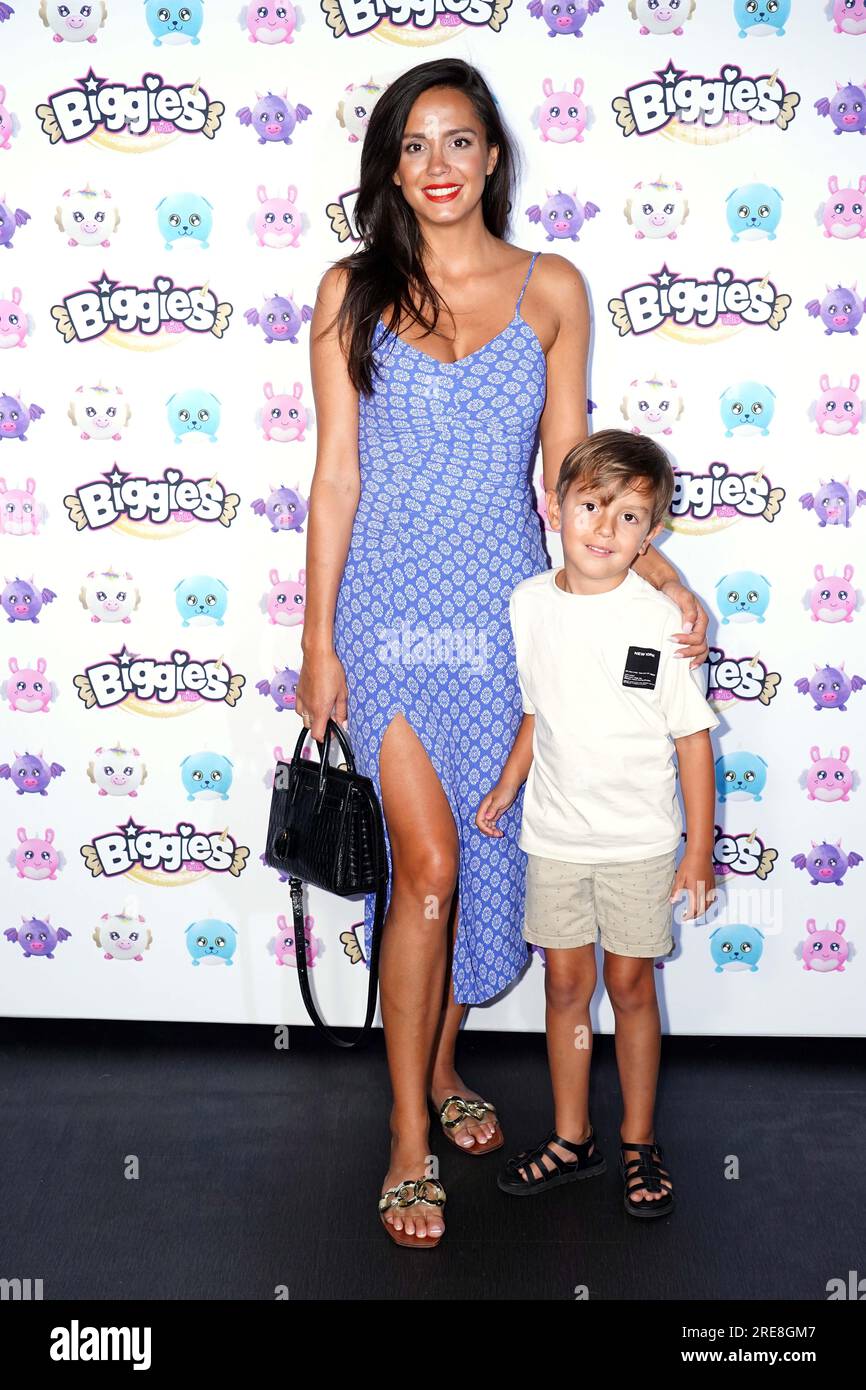 Tyler Carr and son Archie arriving for the launch of the new Biggies ...