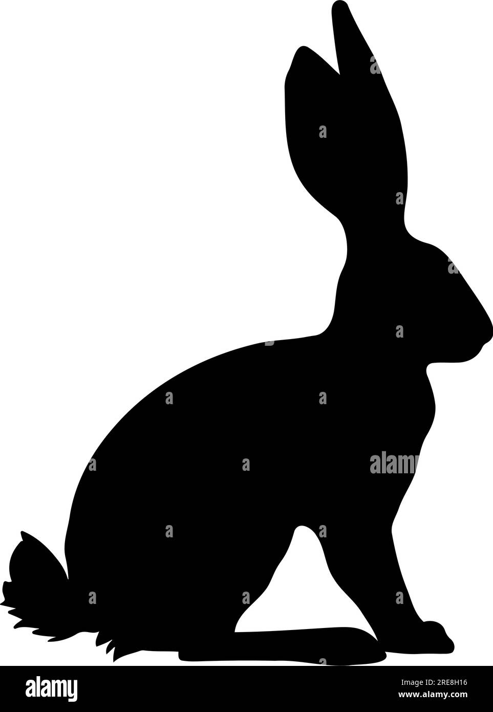 Hare sitting silhouette. Vector illustration Stock Vector Image & Art ...