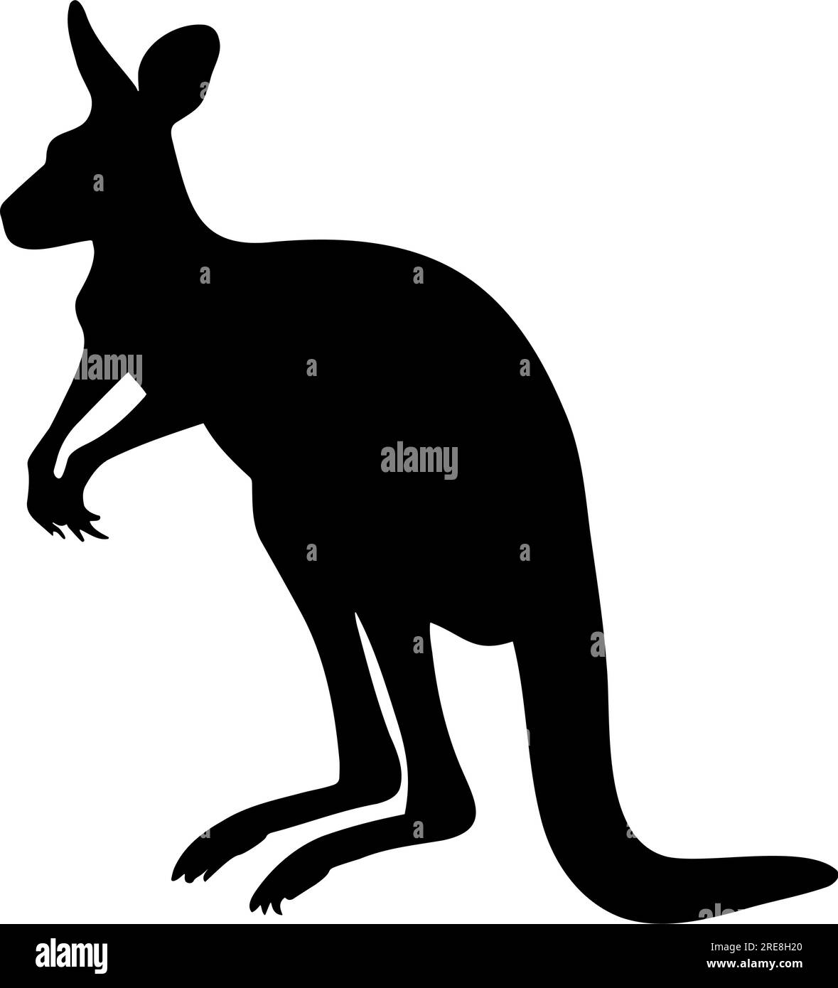 kangaroo standing silhouette. Vector illustration Stock Vector Image ...