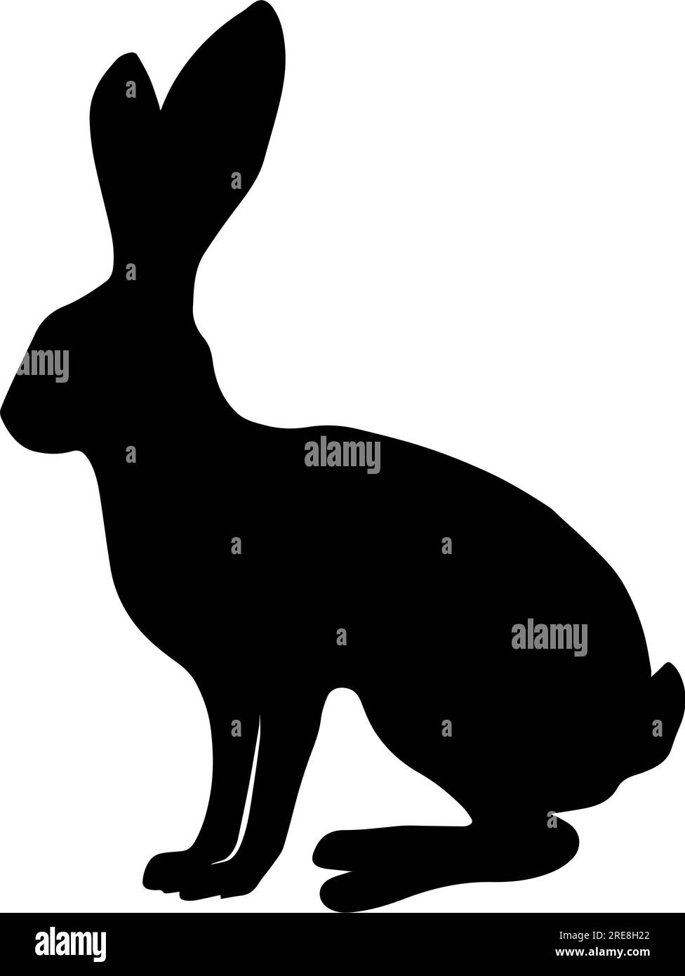 Hare standing silhouette. Vector illustration Stock Vector Image & Art ...