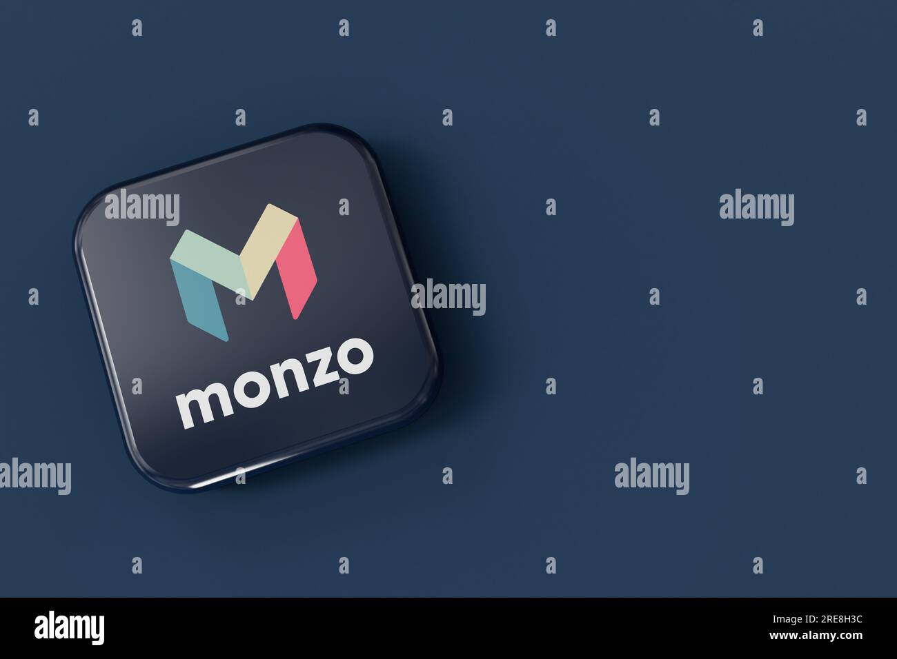 LONDON, UK - July 2023: Monzo bank company logo. 3D Rendering Stock ...