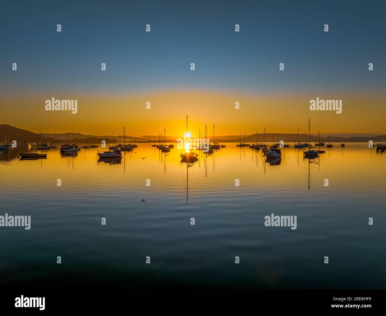 Aerial Sunrise Waterscape over Brisbane Water at Koolewong and Tascott ...