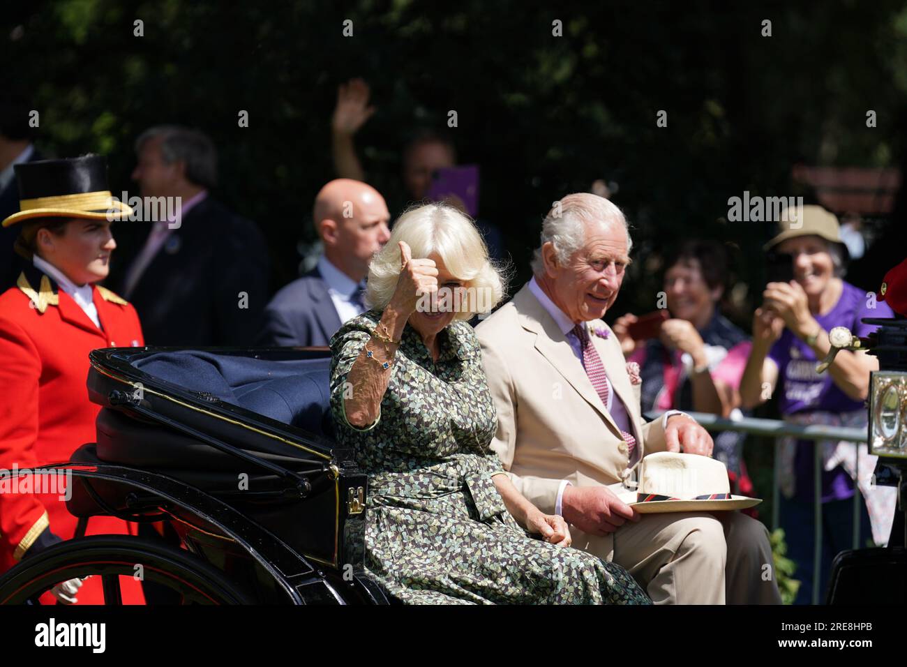 King Charles III and Queen Camilla arrive for a visit to the ...