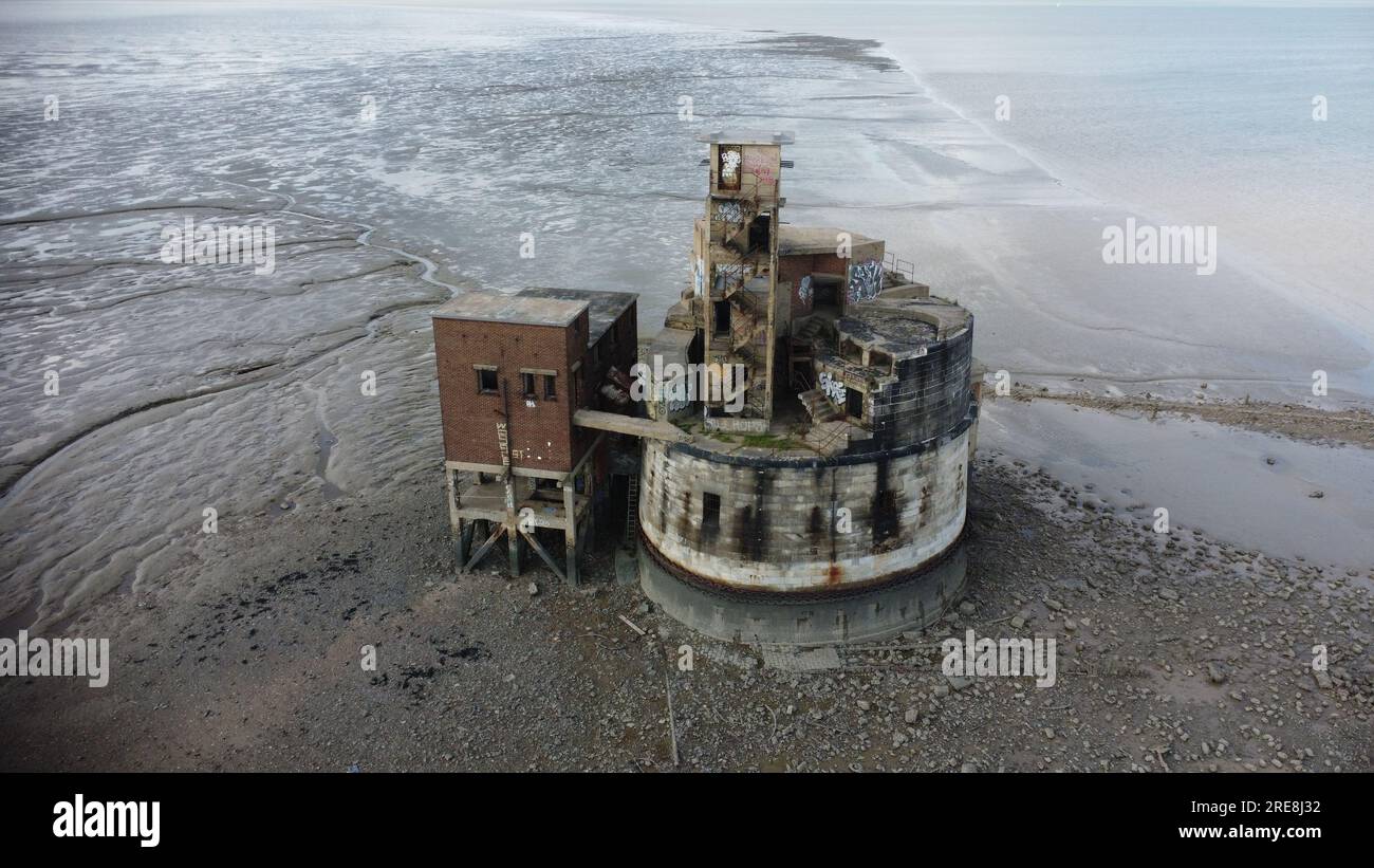 Isle of Grain, UK : Grain Tower Battery off the shore of Isle of Grain ...