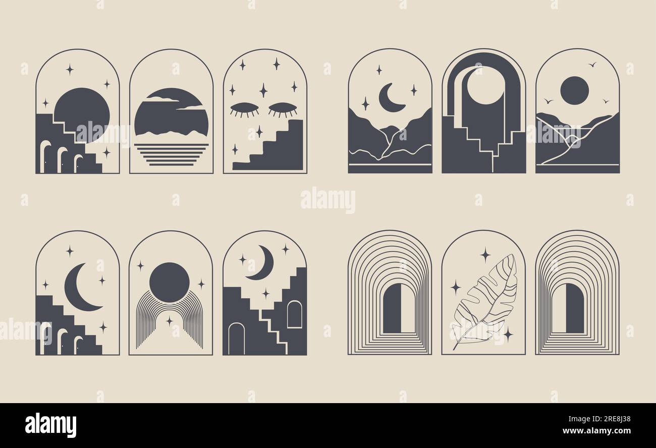 Abstract design architecture logo template with mystic elements. Modern ...