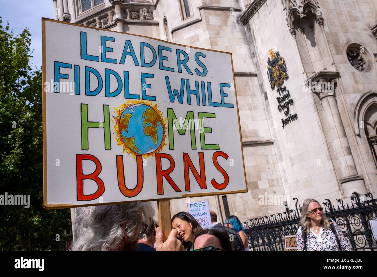 Supporters of the jailed Just Stop Oil activists, Marcus Decker and ...