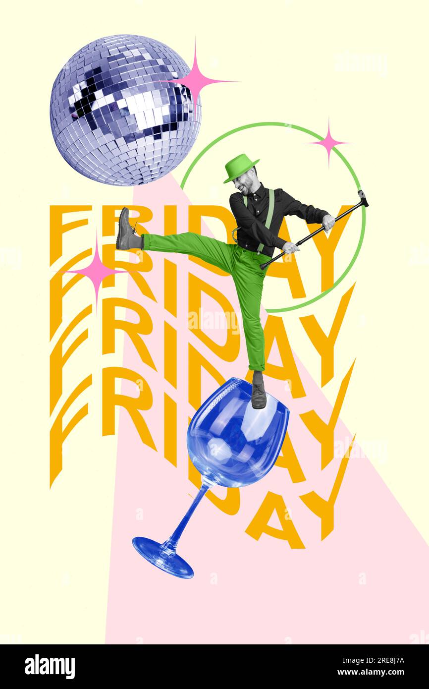 Vertical template collage of young funky man performance wear gentleman ...