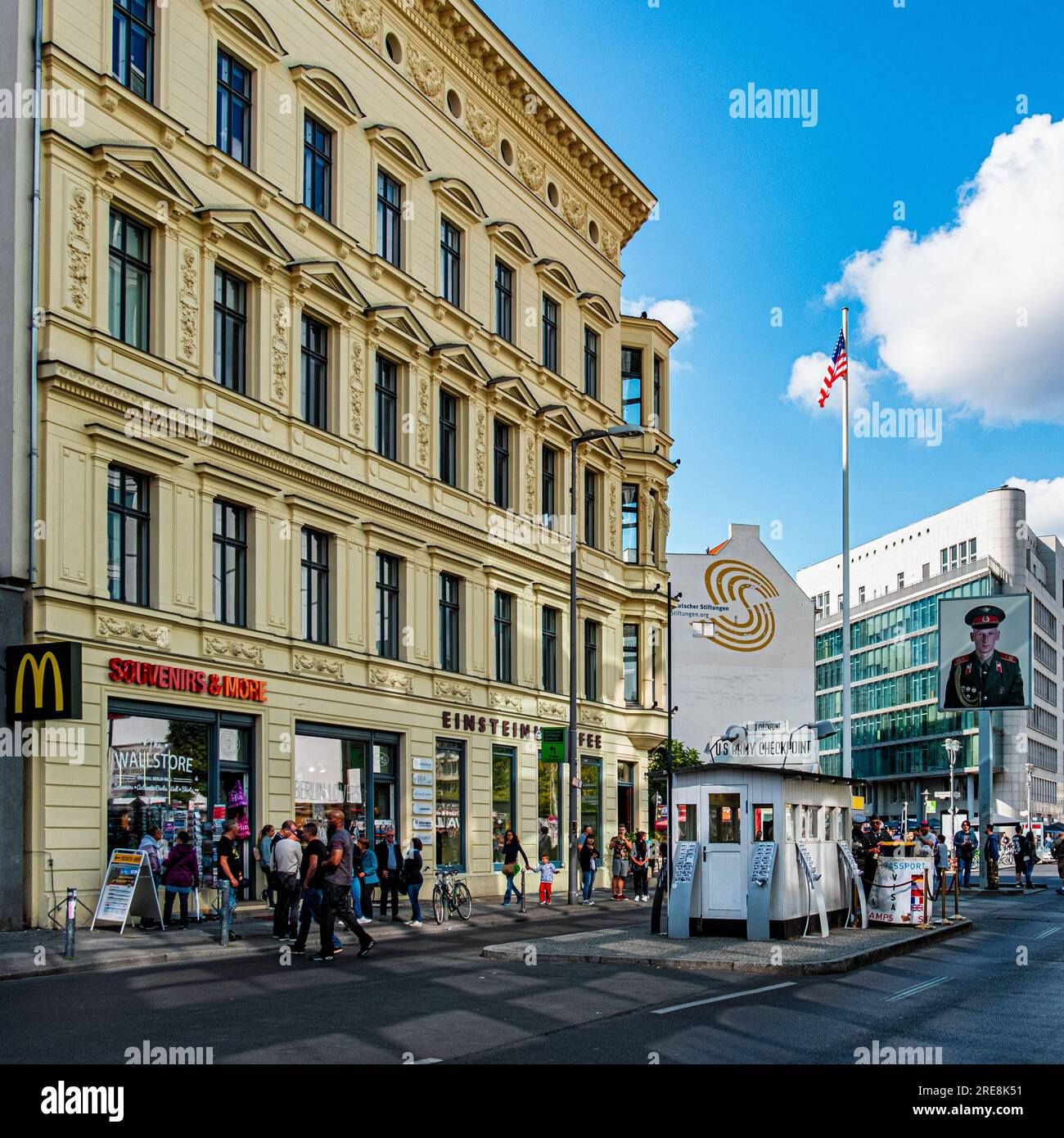 Checkpoint Charlie. US Army Guardhouse at border crossing between East ...