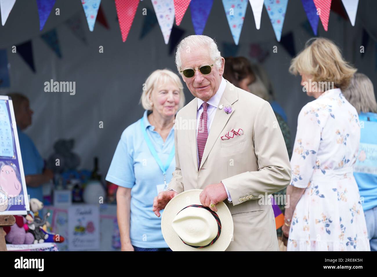 King Charles III during a visit to the Sandringham Flower Show at ...