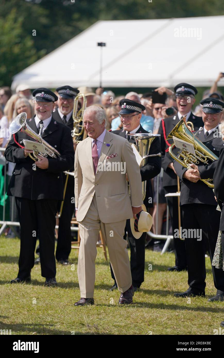 King Charles III during a visit to the Sandringham Flower Show at ...