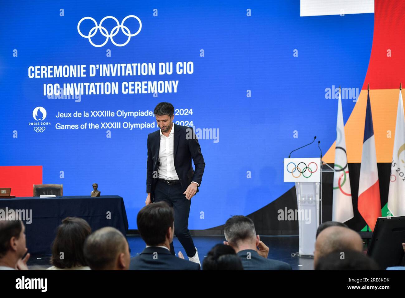 Paris, France. 26th July, 2023. President of Paris 2024 Tony Estanguet ...