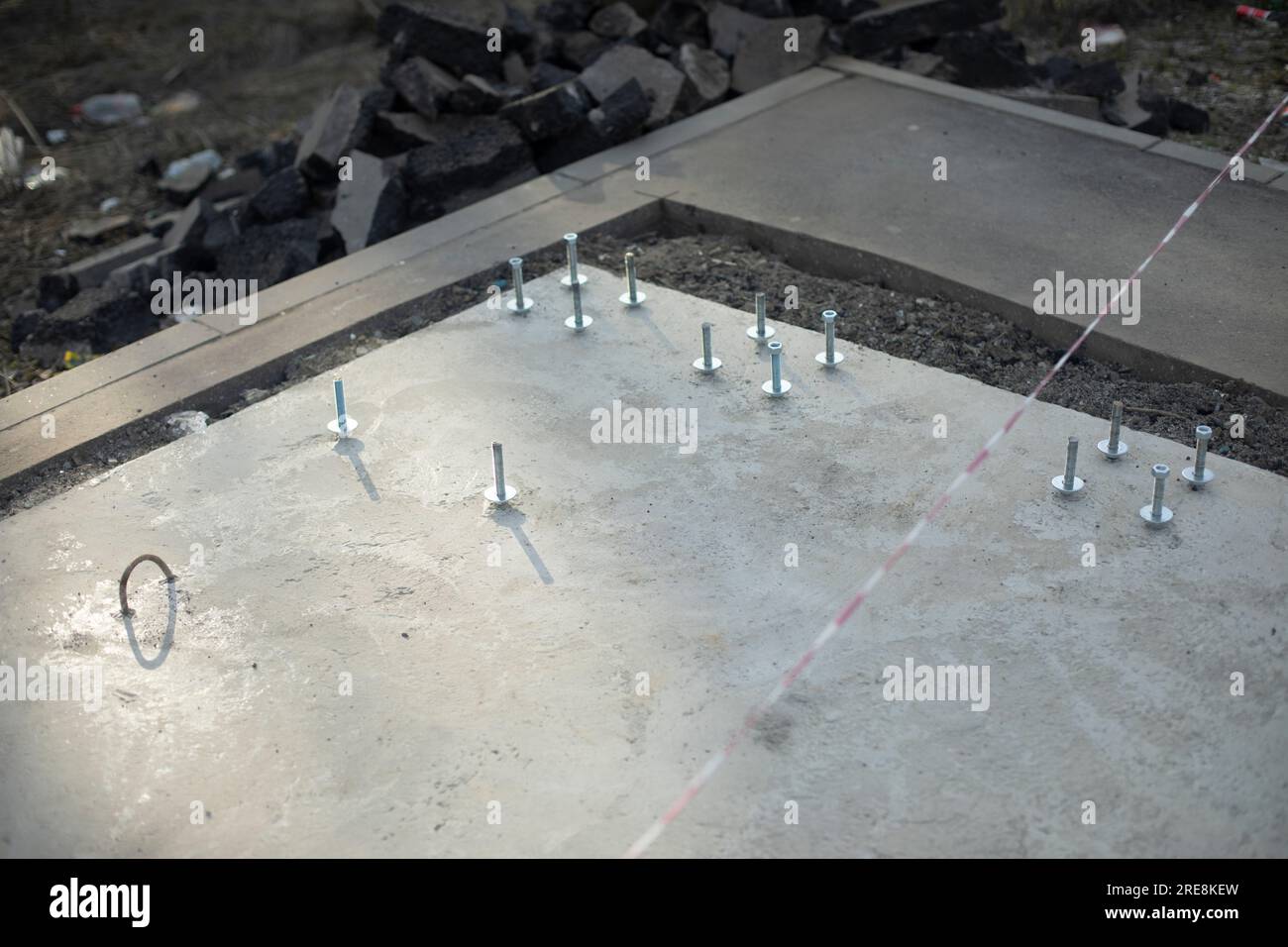 Foundation for installation of structure. Base of building ...