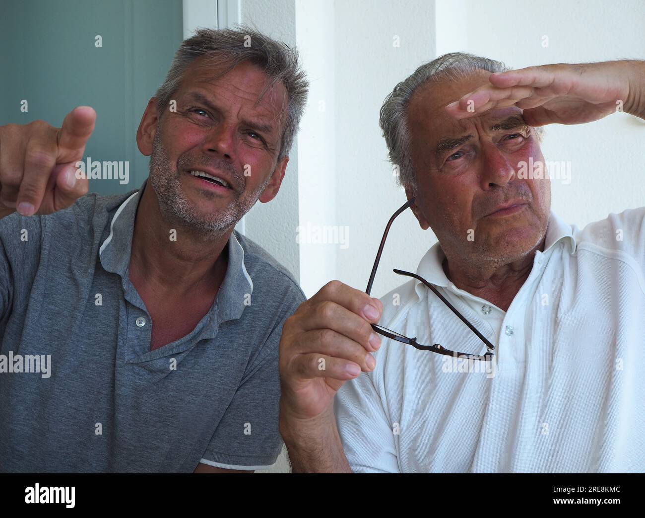 Older Men Watching An Event Stock Photo - Alamy