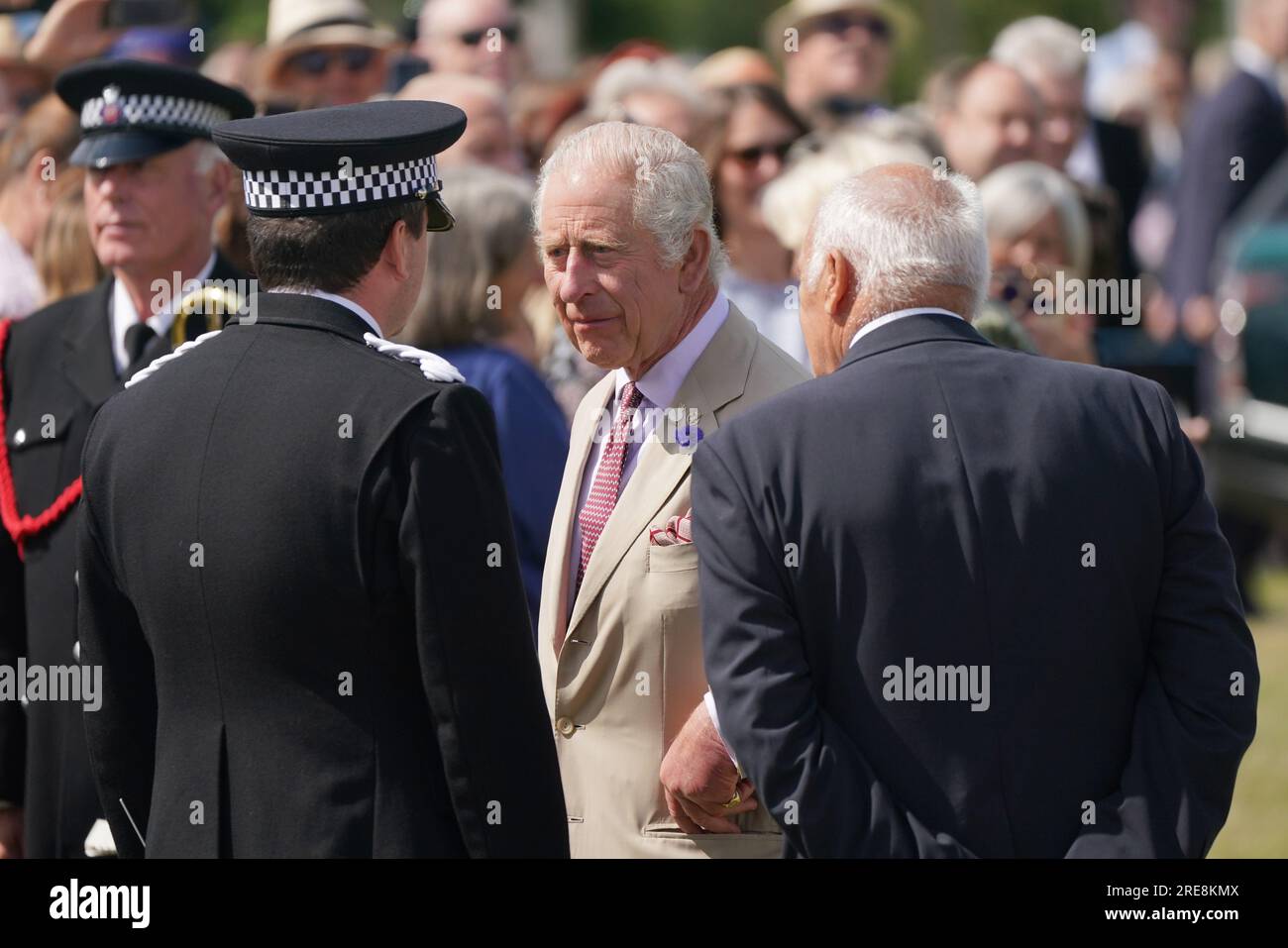 King Charles III during a visit to the Sandringham Flower Show at ...