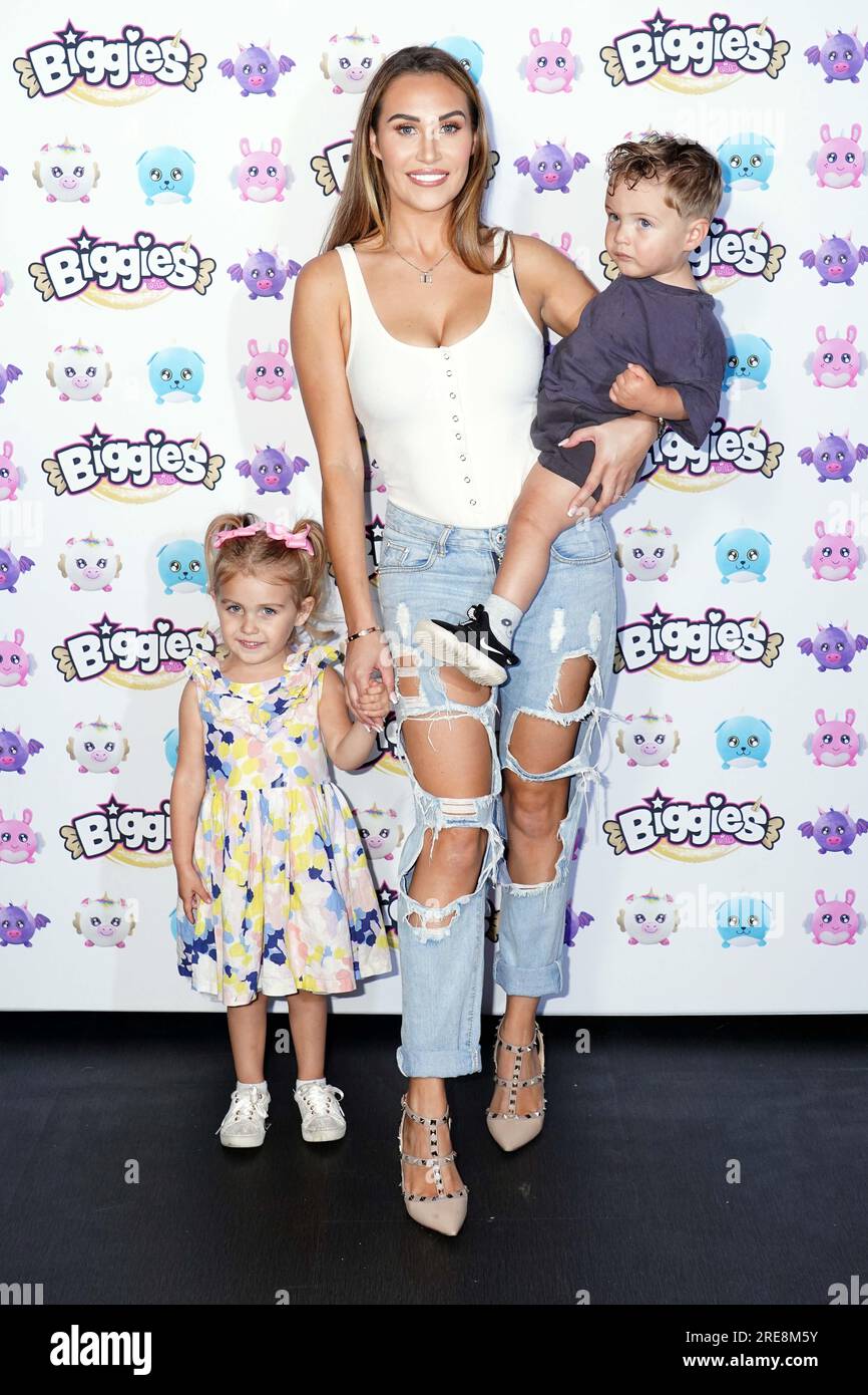 Chloe Goodwin with daughter Isla and son Hudson arriving for the launch ...