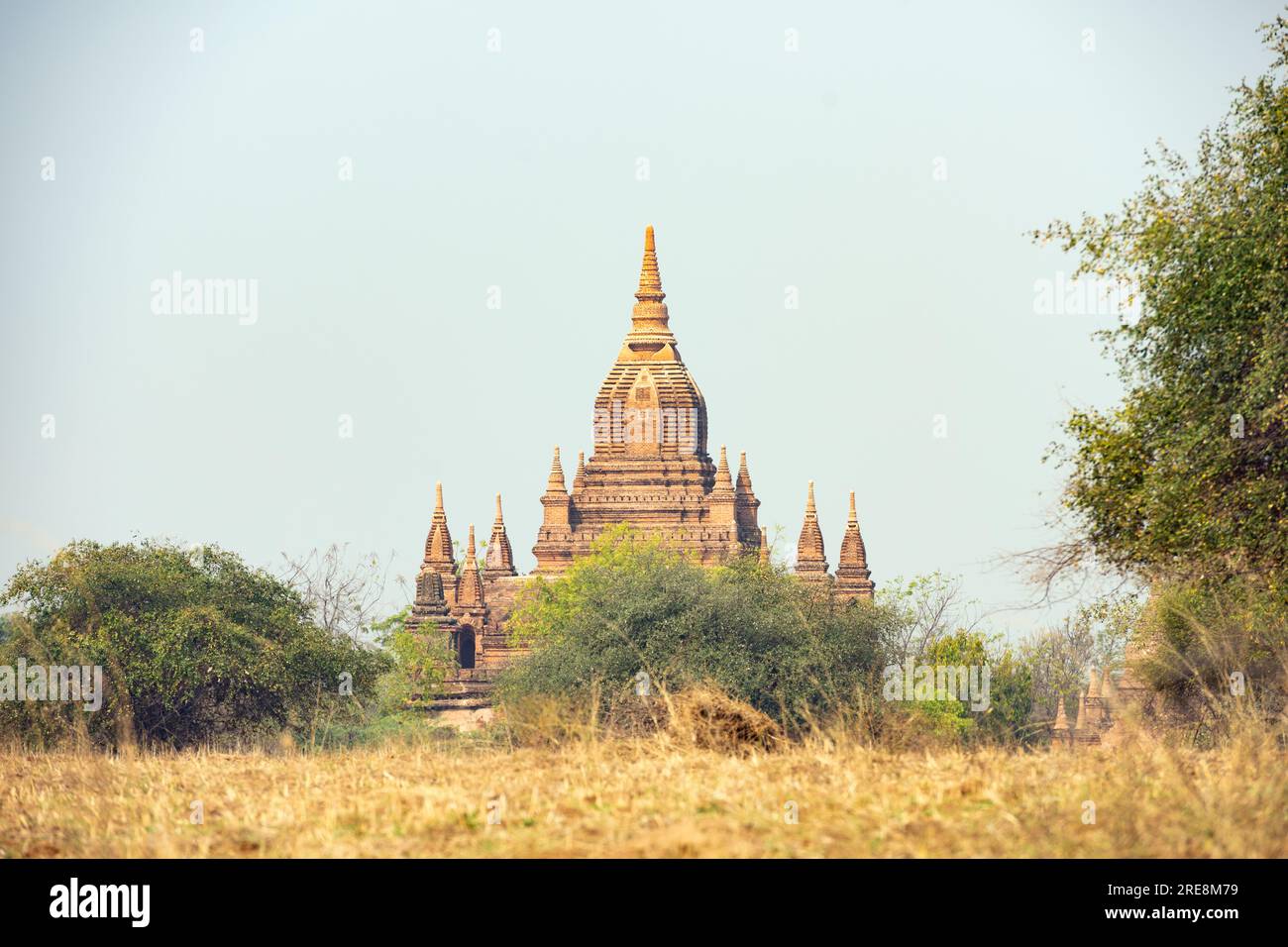 Stunning view of the beautiful Bagan ancient city (formerly Pagan). The ...