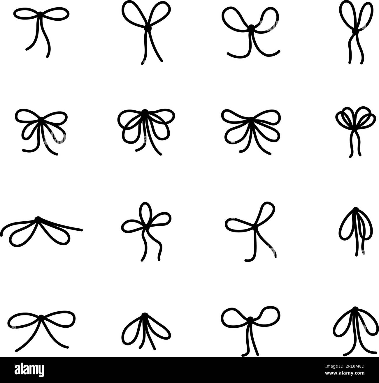 Set of black thread bows, vector illustration Stock Vector Image & Art ...
