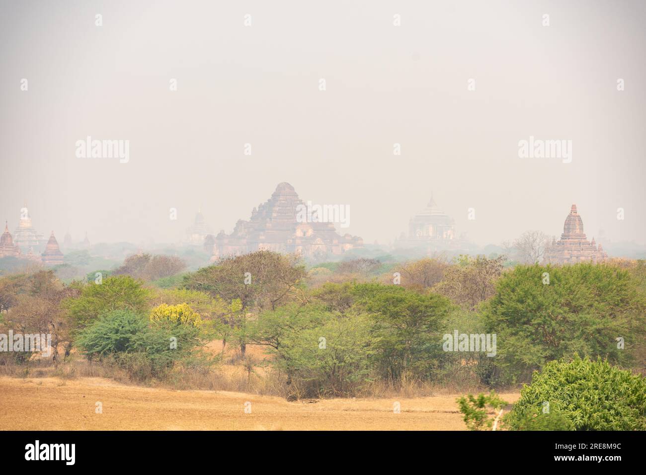Stunning view of the beautiful Bagan ancient city (formerly Pagan). The ...