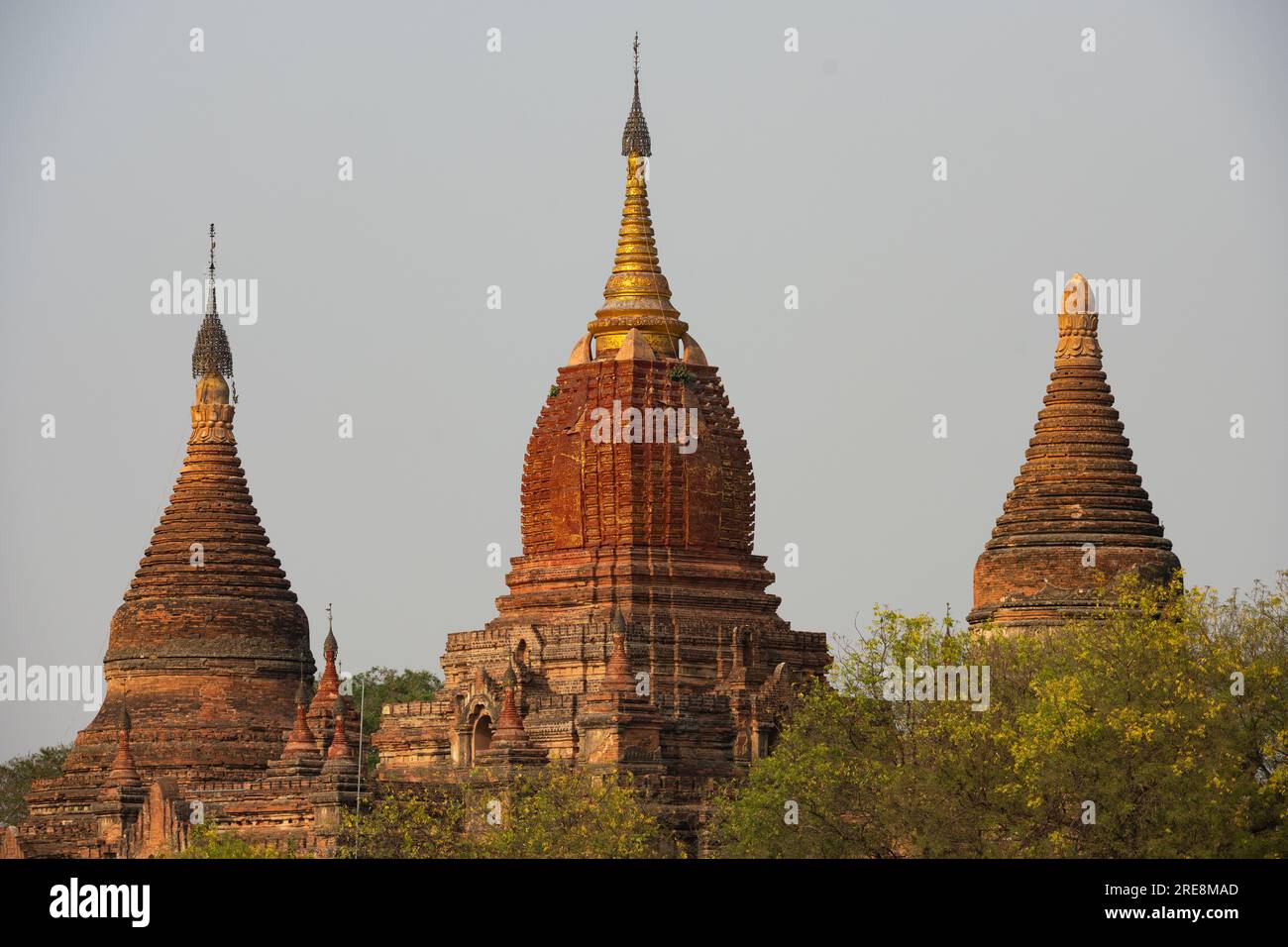 Stunning view of the beautiful Bagan ancient city (formerly Pagan). The ...